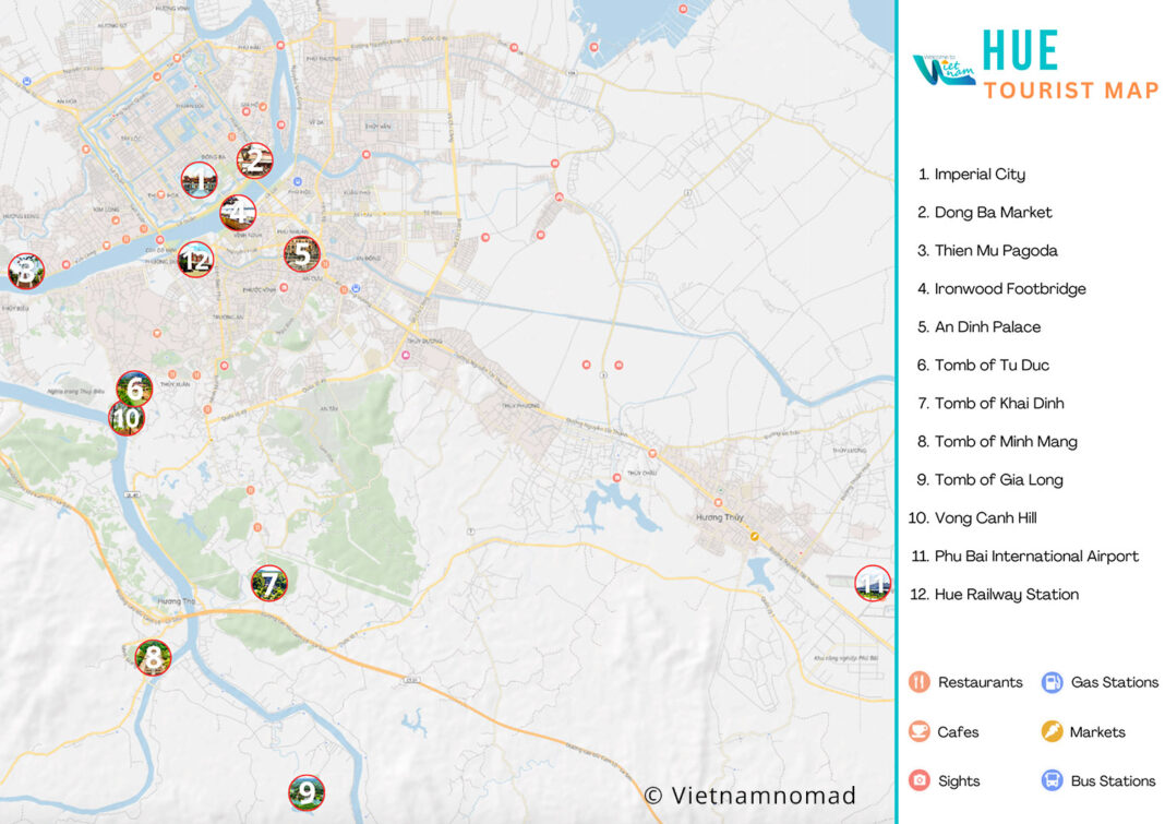 Map of Hue | Hue Tourist Map & Travel Guide - Vietnamnomad