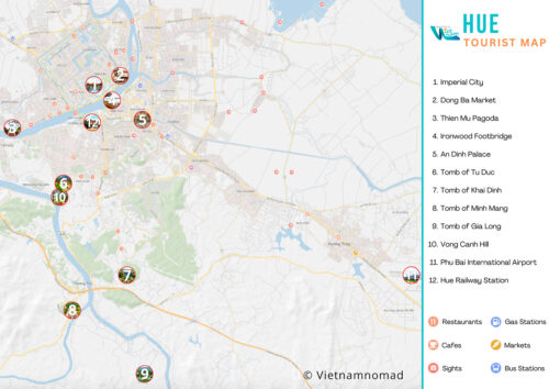 Map of Hue | Hue Tourist Map & Travel Guide - Vietnamnomad