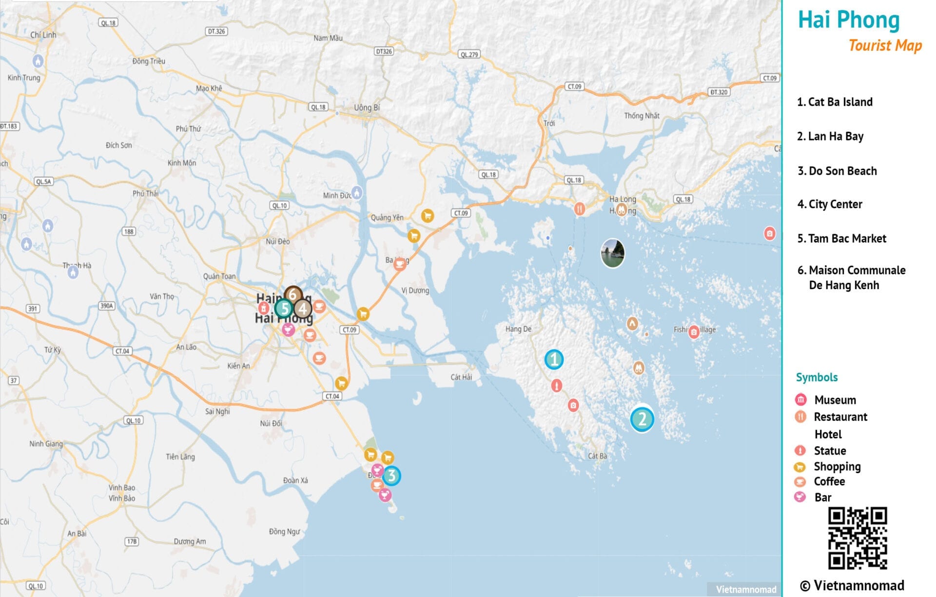 Hai Phong Tourist Map | Map of Hai Phong | Vietnamnomad