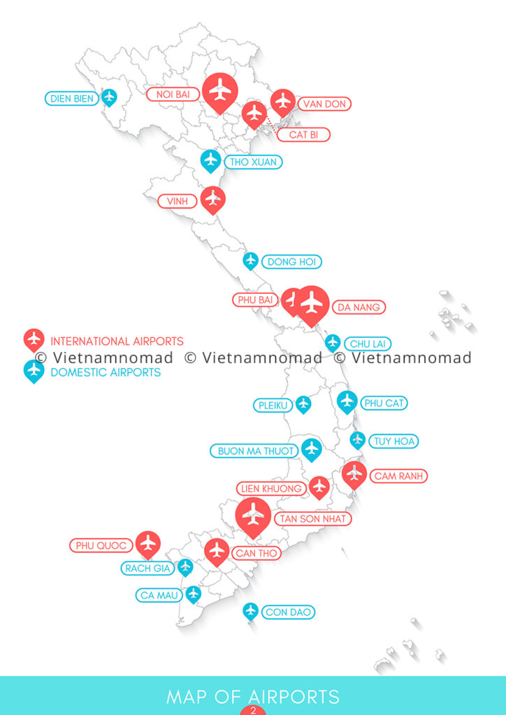 Vietnam airport map